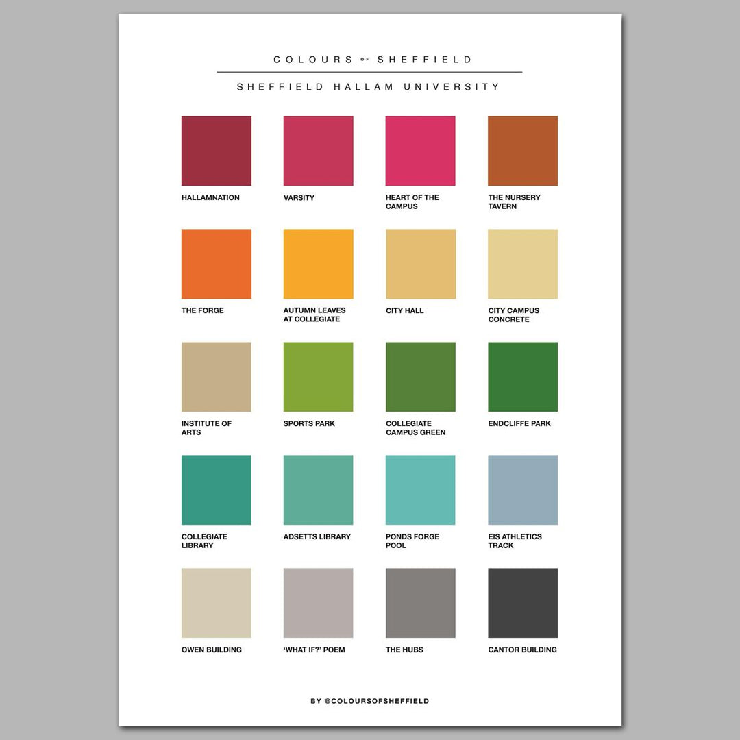 Sheffield Hallam University Colours of Sheffield Print – Sheffield ...