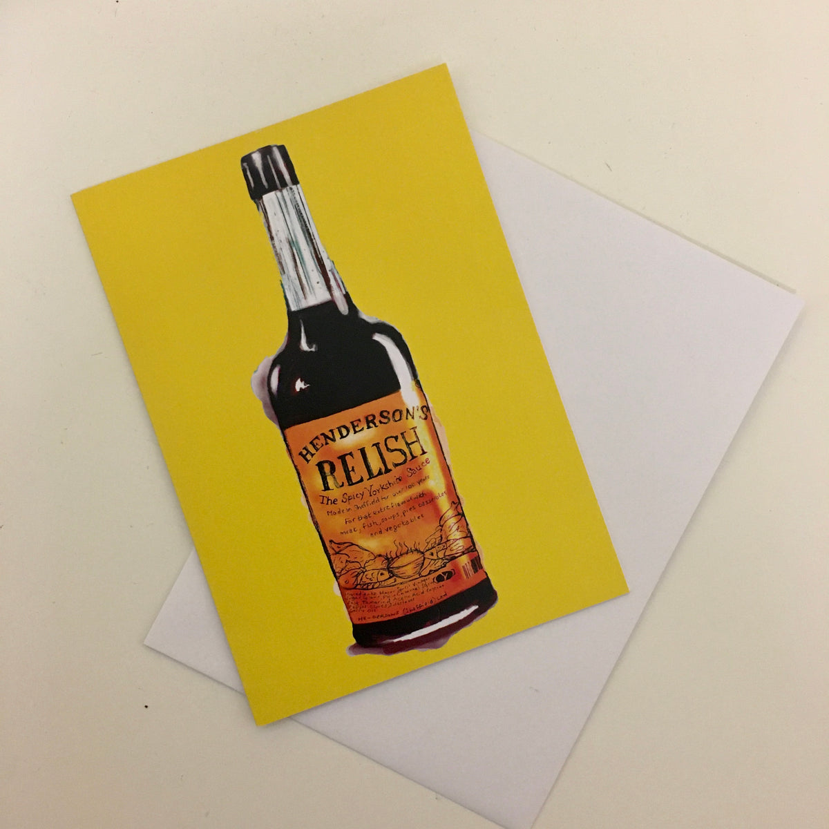 Henderson's Relish Card yellow background – Sheffield Makers Winter Gardens